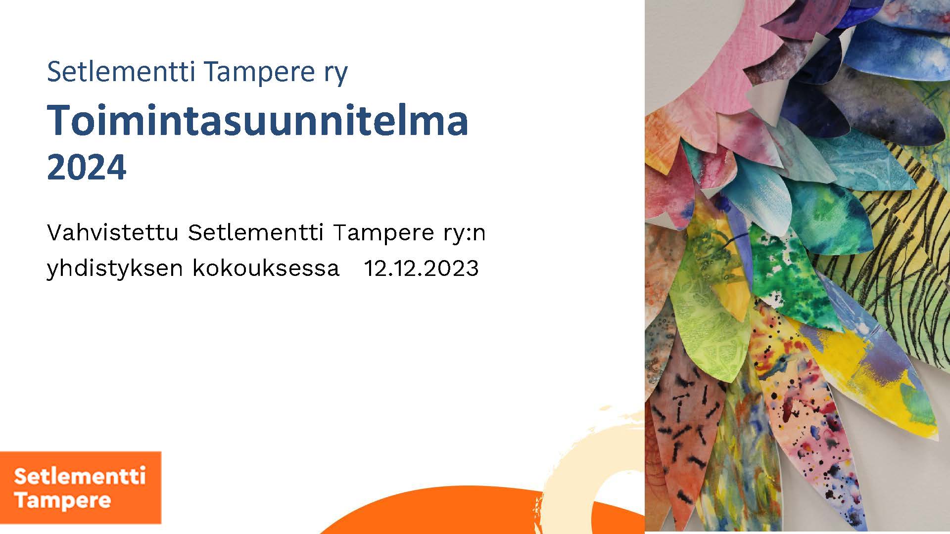 Setlementti Tampereen toimintasuunnitelma vuodelle 2024 - Setlementti ...
